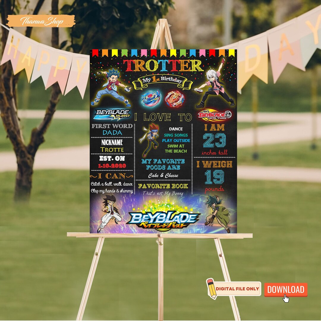 Personalized Beyblade Birthday Chalkboard, Birthday Chalkboard ...