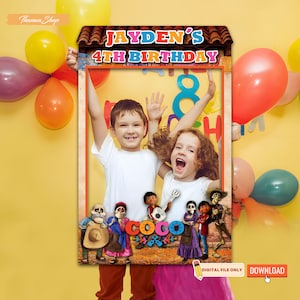 Coco Photo Booth Frame, Coco Birthday Party, Welcome Sign Birthday ...