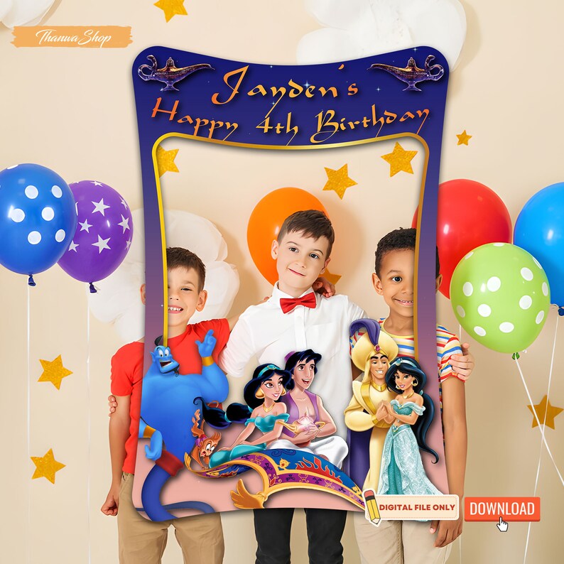 Aladdin Birthday Photo Booth Birthday Photo Prop Frame - Etsy