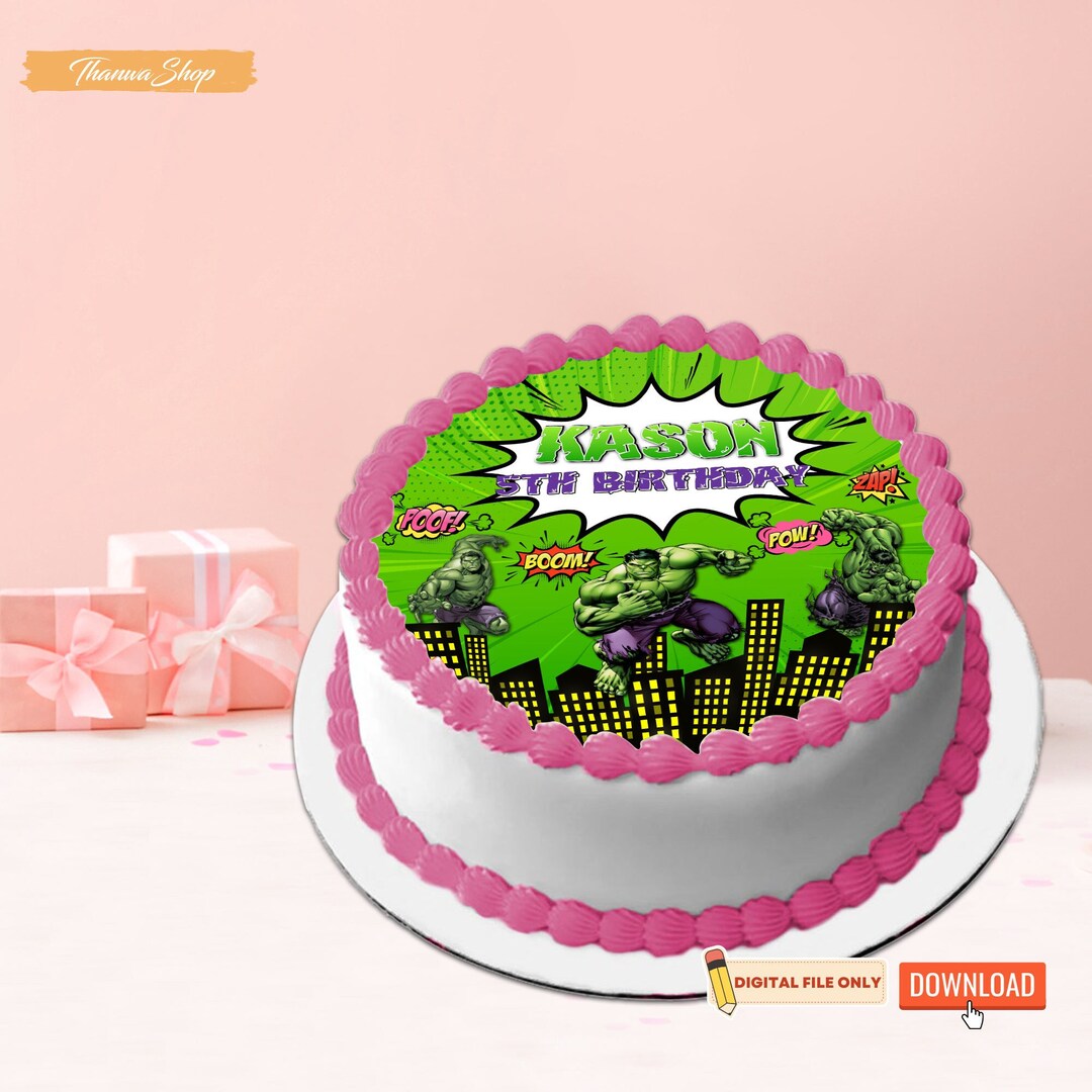 Hulk Cake Topper, Personalized Cake Topper, Hulk Cake Decoration, Hulk ...