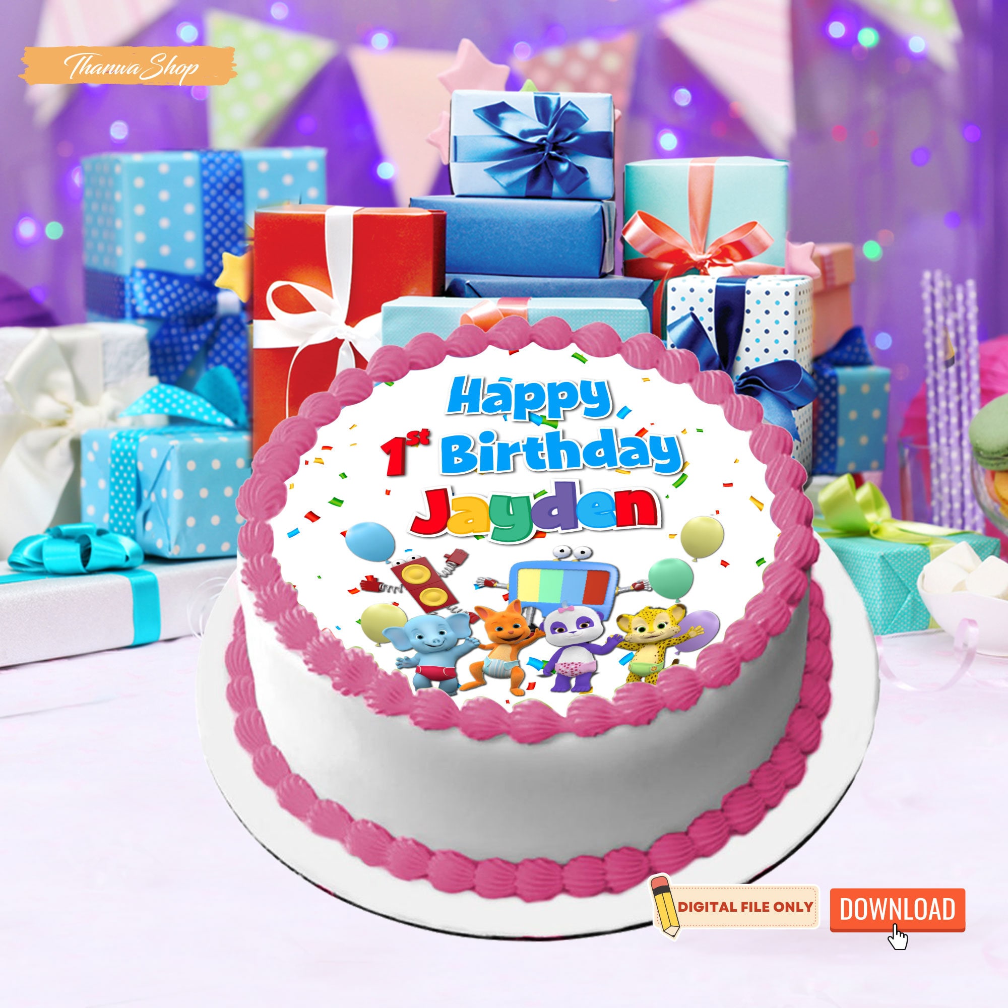 Printable Word Party Cake Topper Word Party Party Decor Cake - Etsy