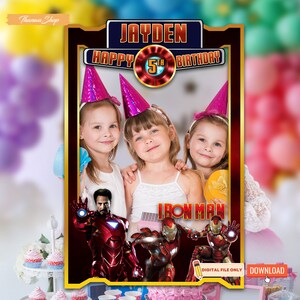 Iron Man Photo Booth Frame, Iron Man Party, Superhero Photo Booth Frame ...