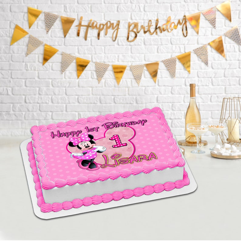 Personalized Minnie Mouse Birthday Cake Topper (digital Download) - Etsy