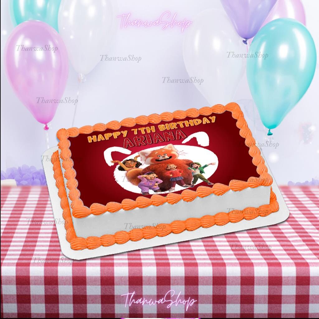 Turning Red Inspired Cake Topper Turning Red Invitation - Etsy