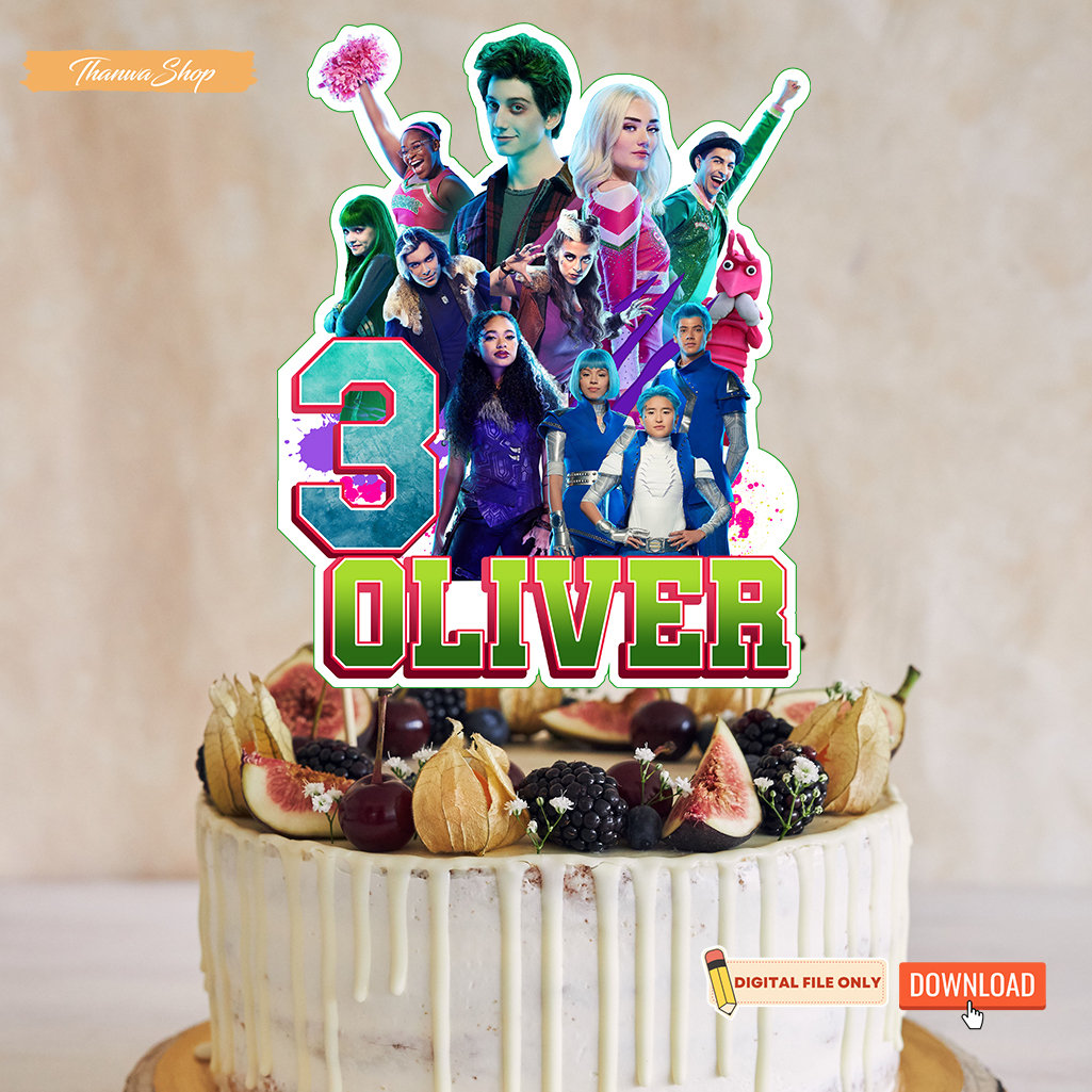 Printable Zombie 3 Cake Topper Zombies 3 Party Printable - Etsy