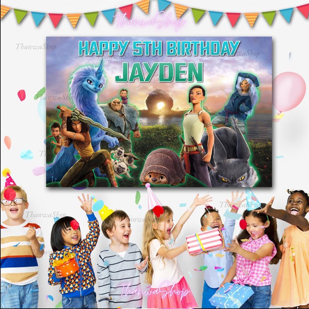 Printable Personalized Raya and the Last Dragon Backdrop, Raya Party ...