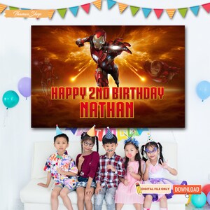 Iron Man Birthday Banner, Iron Man Party Banner, Iron Man Banner ...