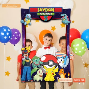 Pokemon Photo Booth Frame, Photo Booth Frame, Pokemon Party, Video Game ...