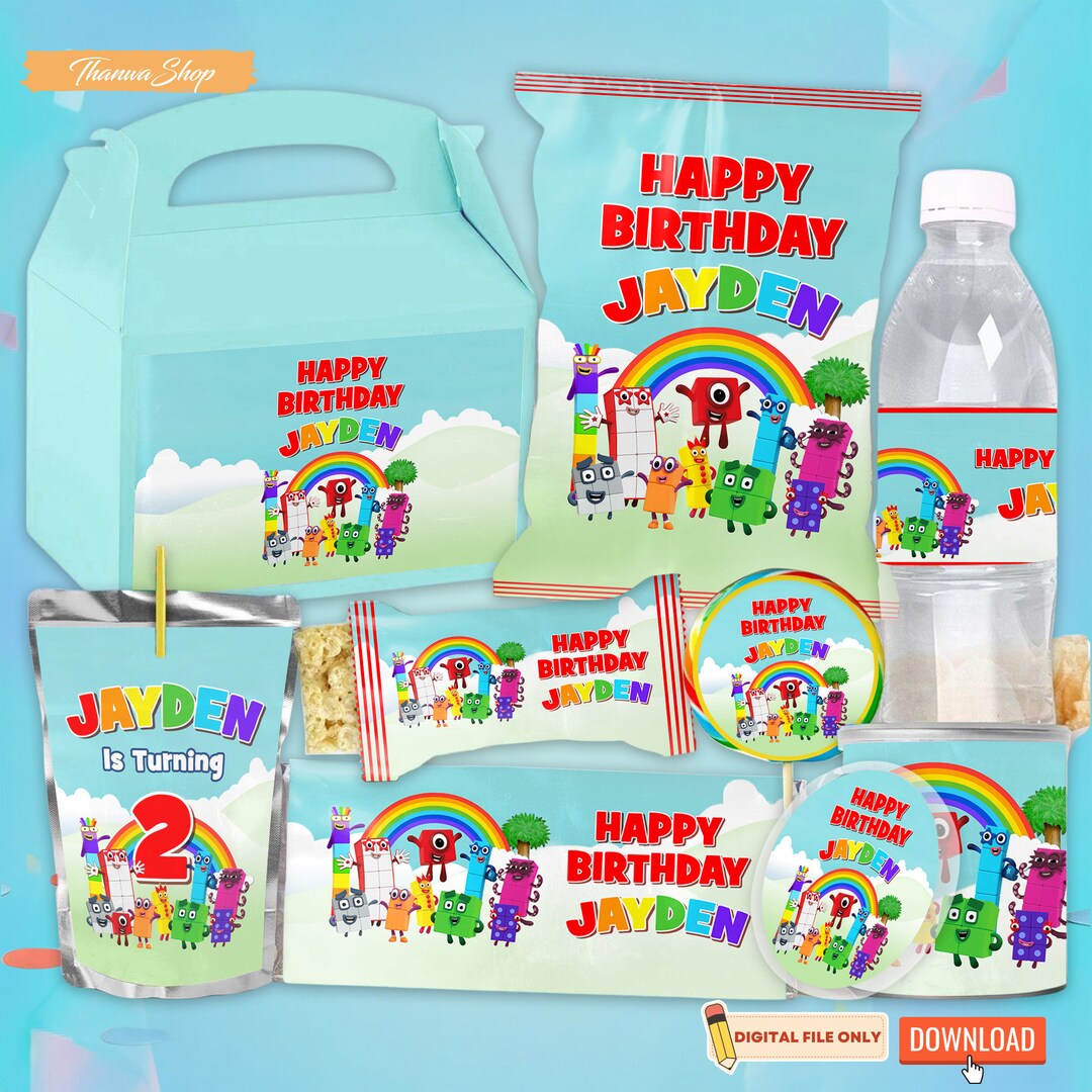 Printable Numberblocks Birthday Pack Party for Boy Girl, Customized ...