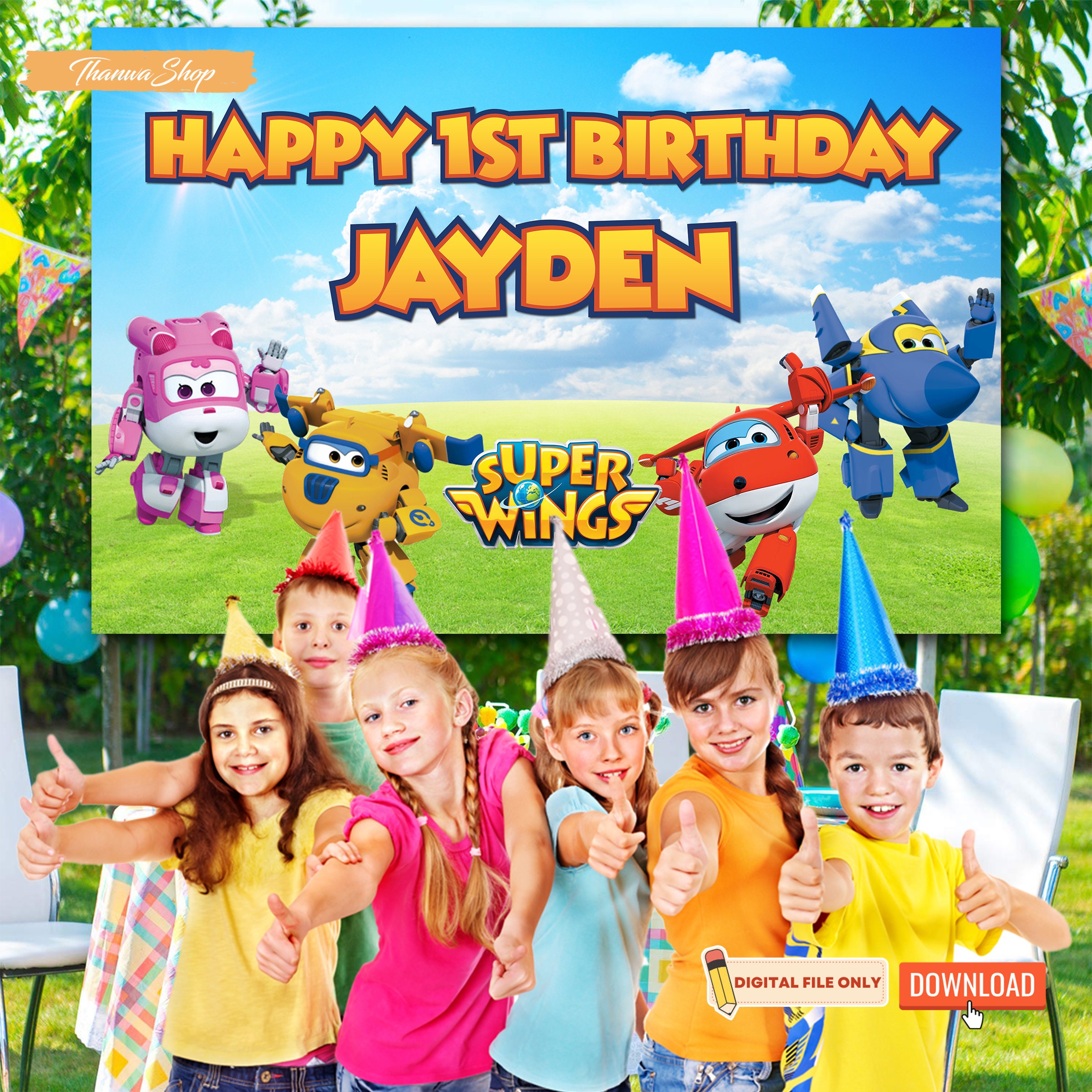 Super Wings Birthday Banner Super Wings Birthday Super Wings - Etsy