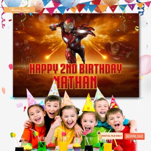 Iron Man Birthday Banner, Iron Man Party Banner, Iron Man Banner ...