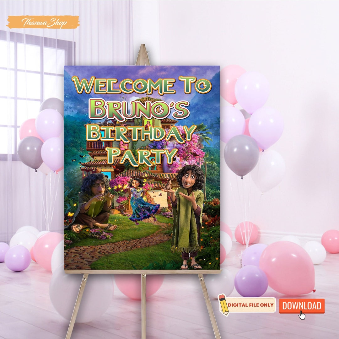 Encanto Bruno Welcome Sign, Girl Party Welcome Sign Download, Encanto ...