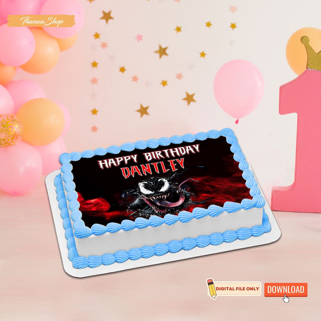 Venom Cake Topper, Venom Party Decorations, Superhero Party, Birthday ...