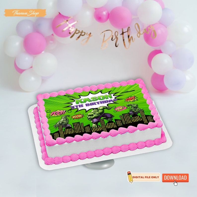 Printable Hulk Cake Topper Hulk Birthday Party Cake Topper - Etsy