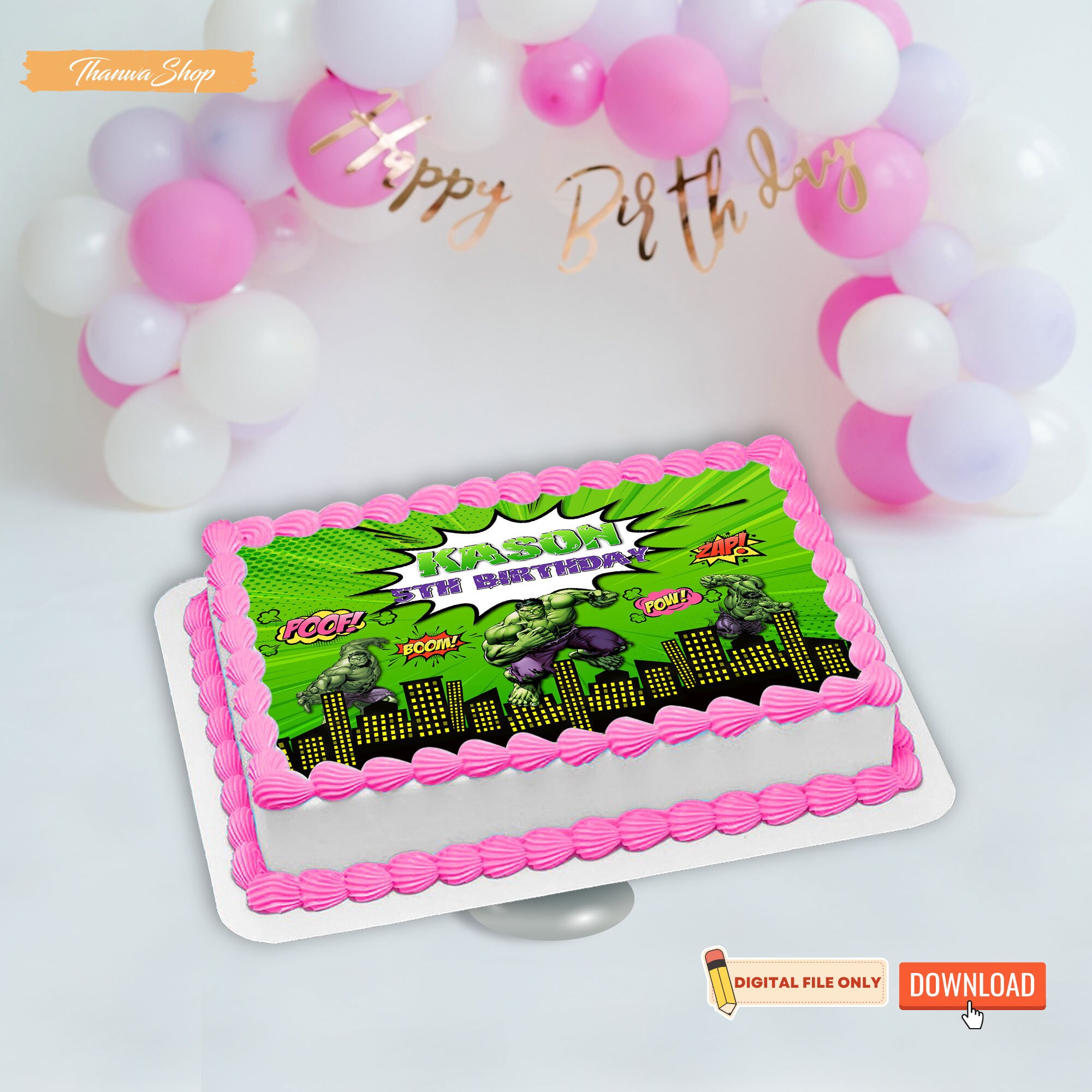 Printable Hulk Cake Topper Hulk Birthday Party Cake Topper - Etsy