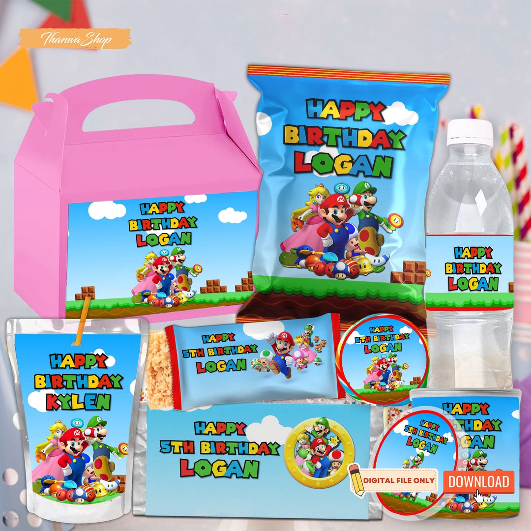 Printable Supper Mario Bros Birthday Pack Party Supplies Bundle for Boy ...