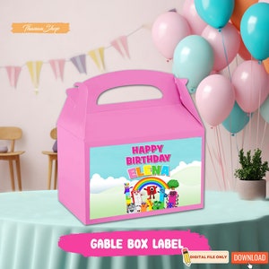 Printable Pink Numberblocks Birthday Party Favor Supplies Bundle Kids ...