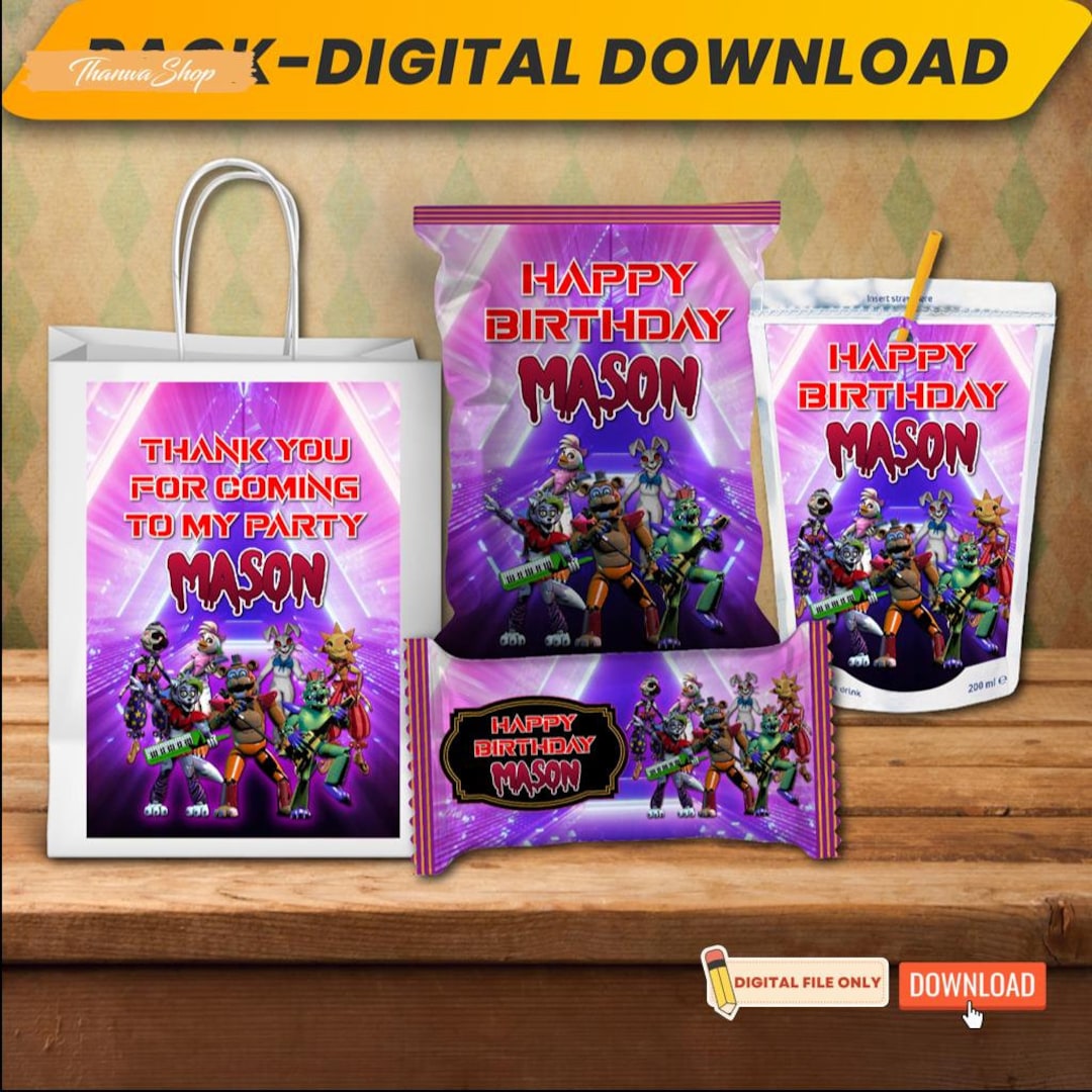 Printable Personalized Five Nights at Freddy's Security Breach Party ...