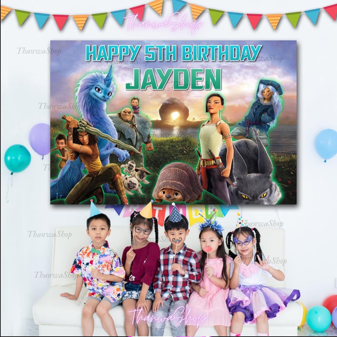 Printable Personalized Raya and the Last Dragon Backdrop, Raya Party ...