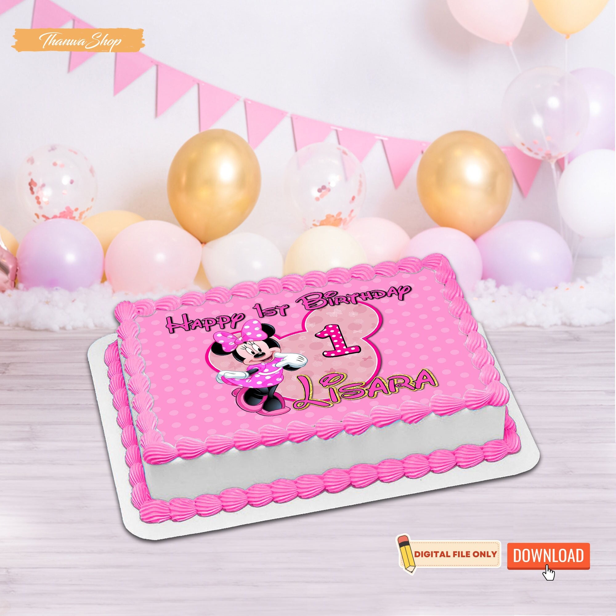Topper de pastel de Minnie Mouse personalizado Topper de - Etsy México