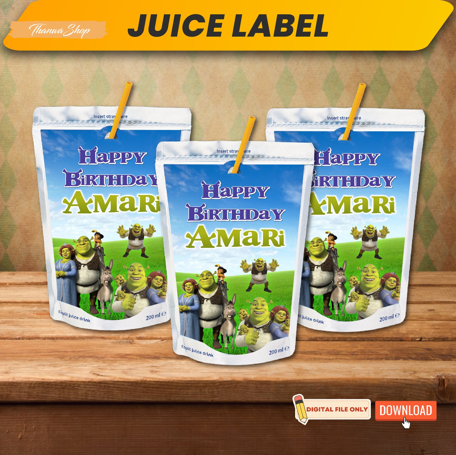 Shrek Digital Party Package Shrek Party Decor Shrek Birthday - Etsy