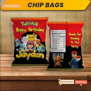 Printable Personalized Pokemon Pack 4 Party Supplies Bundle, Pokemon ...