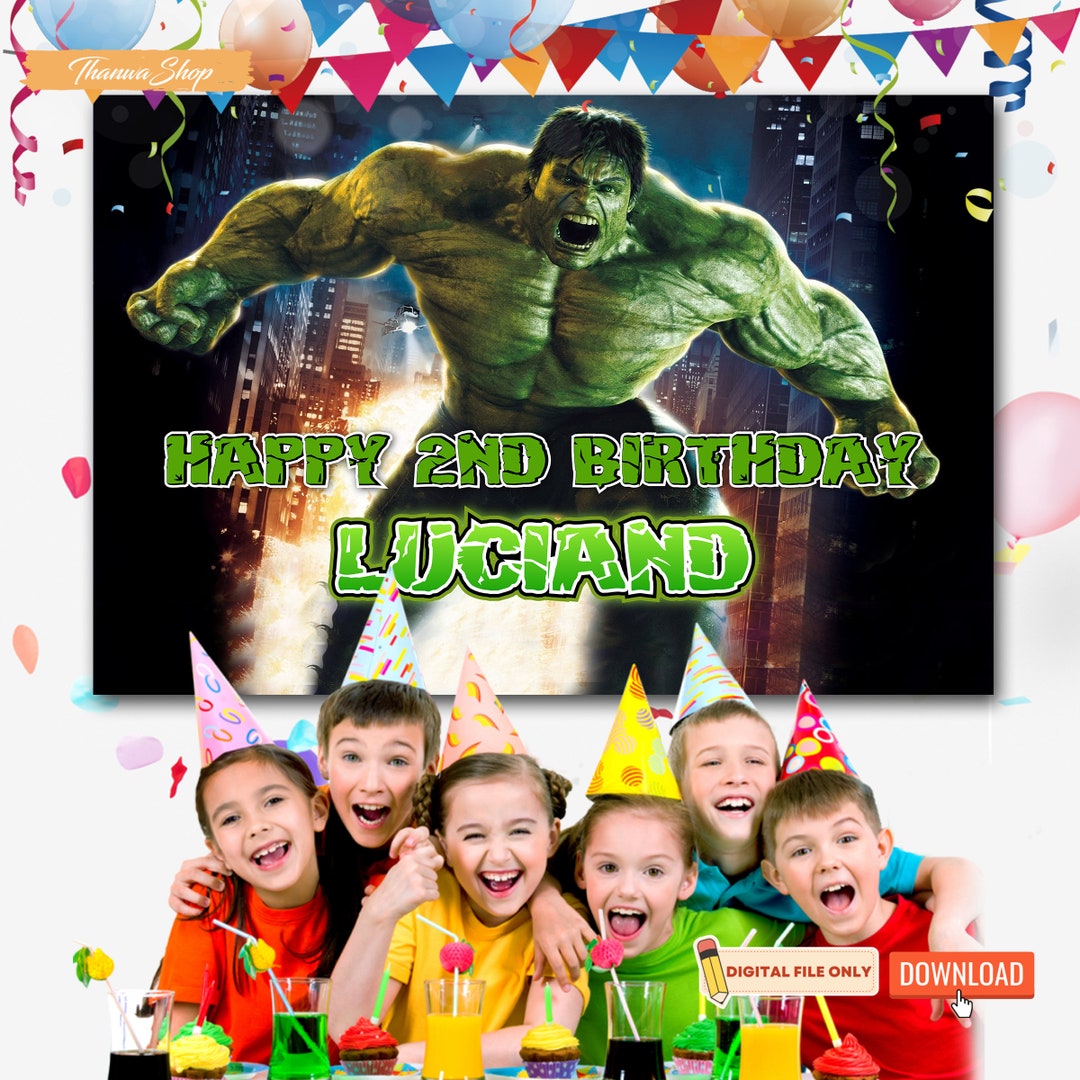 Printable Hulk Banner, Digital File, Printable Banner, the Incredible ...