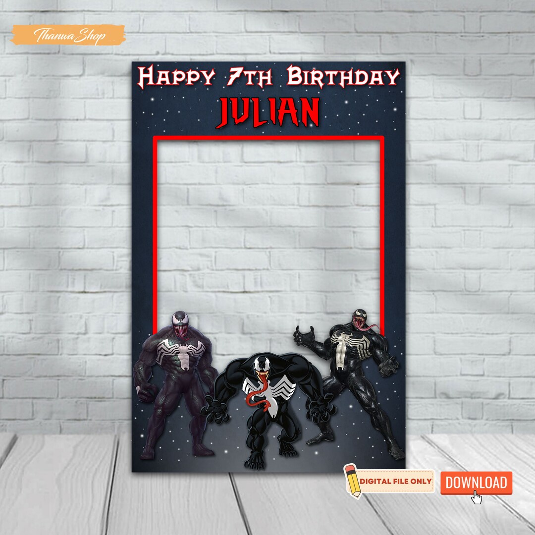 Venom Photo Booth Frame, Venom Birthday Party, Photo Booth Selfie Frame ...