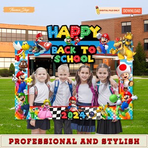 Printable Back to School Photo Booth, Mario Bros Party Decorations ...