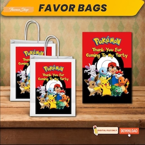 Printable Personalized Pokemon Pack 4 Party Supplies Bundle, Pokemon ...