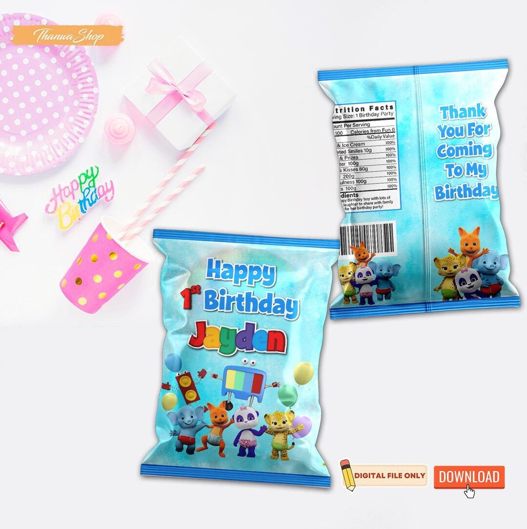 Word Party Chip Bags Label Printable, Word Party Birthday Party Decor ...