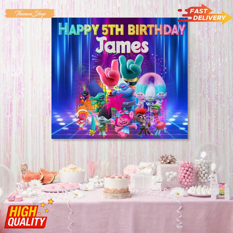 Trolls Backdrop - Etsy