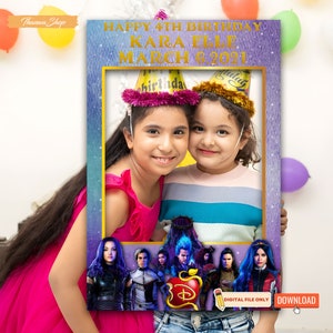 Descendants Birthday Photo Booth Frame: Personalized Party Prop ...