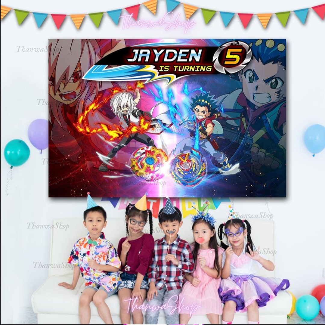 Printable Personalized Beyblade Backdrop, Beyblade Birthday Banner ...