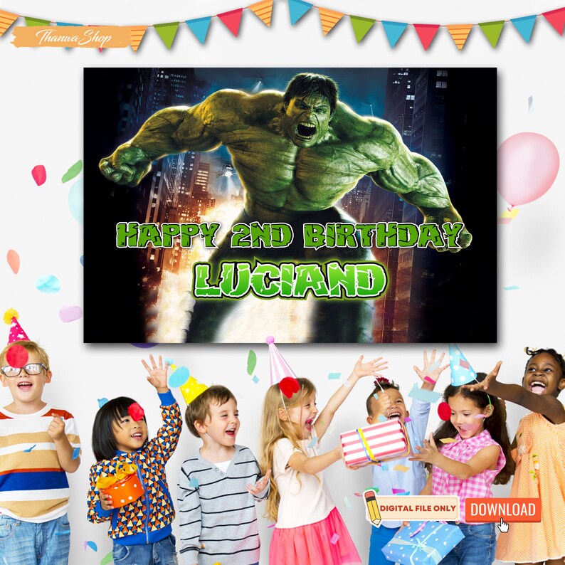 Printable Hulk Banner Digital File Printable Banner the - Etsy Canada