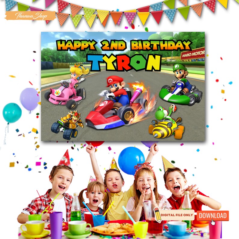 Printable Mario Kart Backdrop Super Mario Backdrop Banner - Etsy