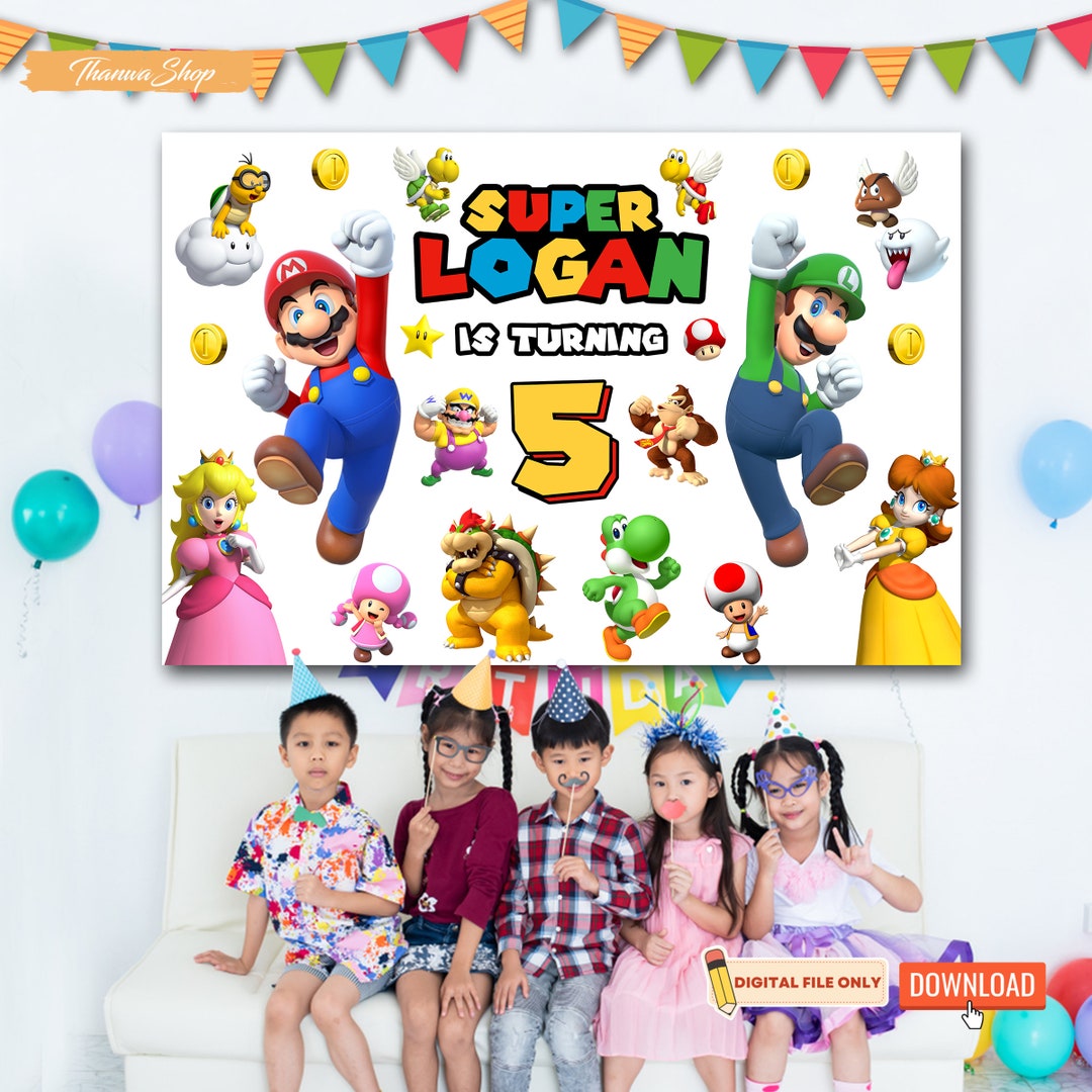 Super Mario Birthday Banner, Mario Bros Party Decoration, Custom ...