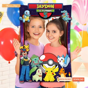 Pokemon Photo Booth Frame, Photo Booth Frame, Pokemon Party, Video Game ...