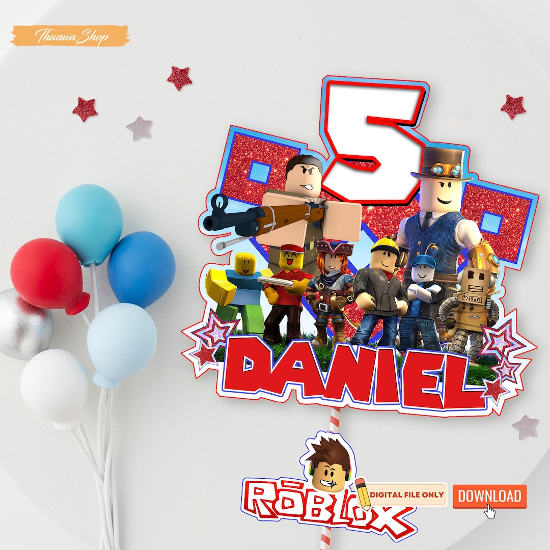 Personalized Roblox Cake Topper: Video Game Birthday Party (digital ...