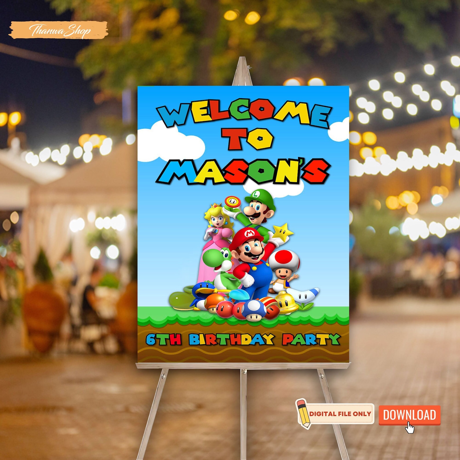 Mario Brothers Sign Personalized Birthday Welcome Sign Mario - Etsy