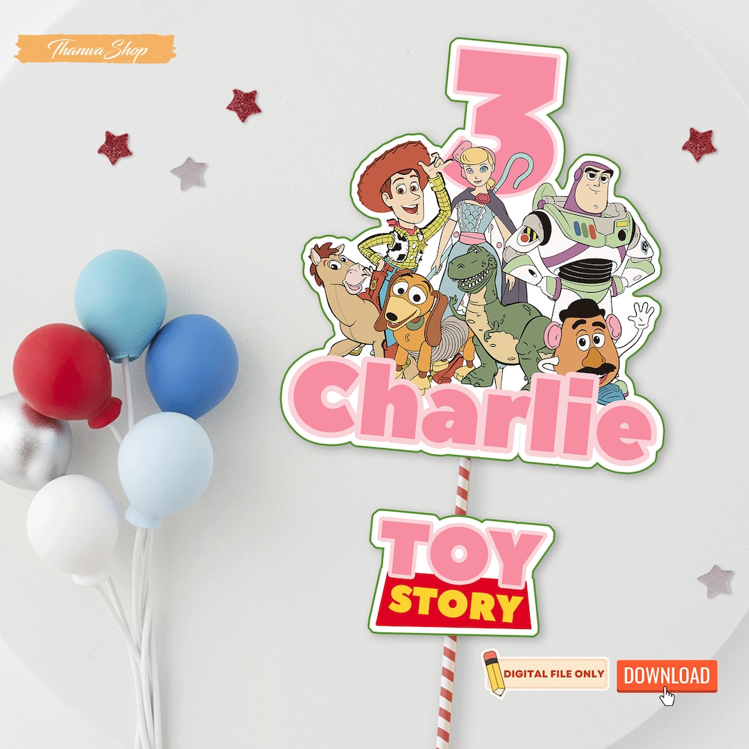 Printable Toy Story 4 Cake Topper Birthday Party Decoration for Baby ...