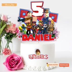 Personalized Roblox Cake Topper: Video Game Birthday Party (digital ...