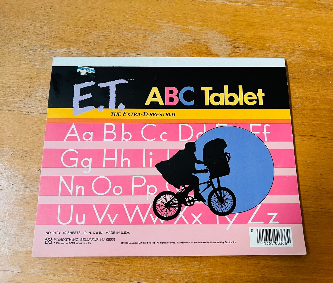 Vintage E.T. Extra-terrestrial ABC Tablets Notebook 1982 Vintage Made ...