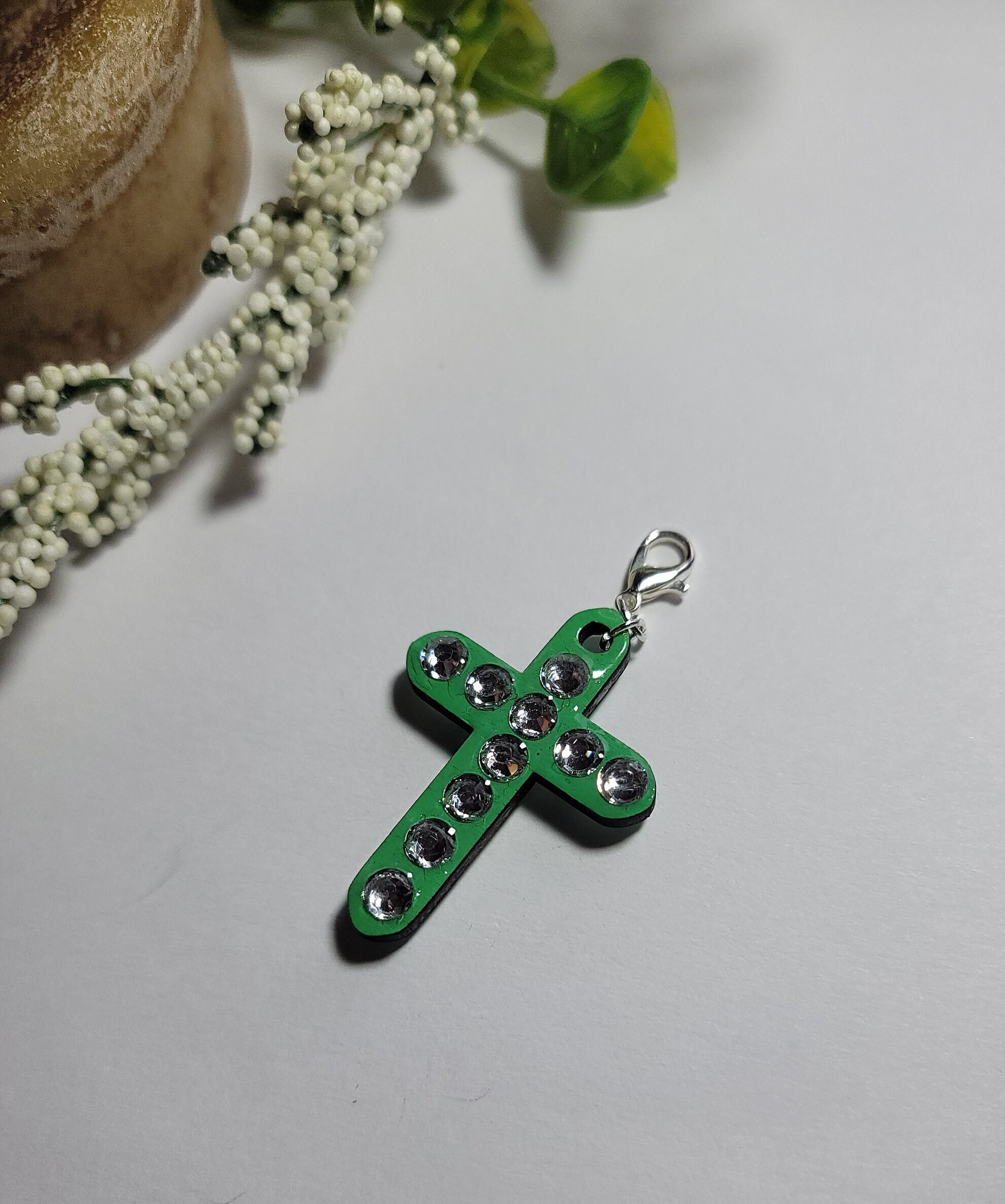 Rhinestone Cross Keychain Christian Keyring Clips Gift for Baptism - Etsy
