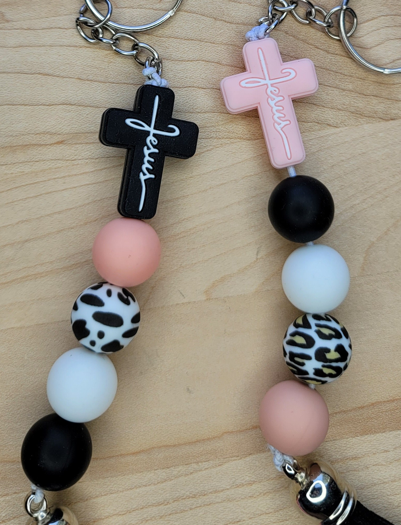 Silicone Bead Keychain Cross Christian Gift for Mom - Etsy