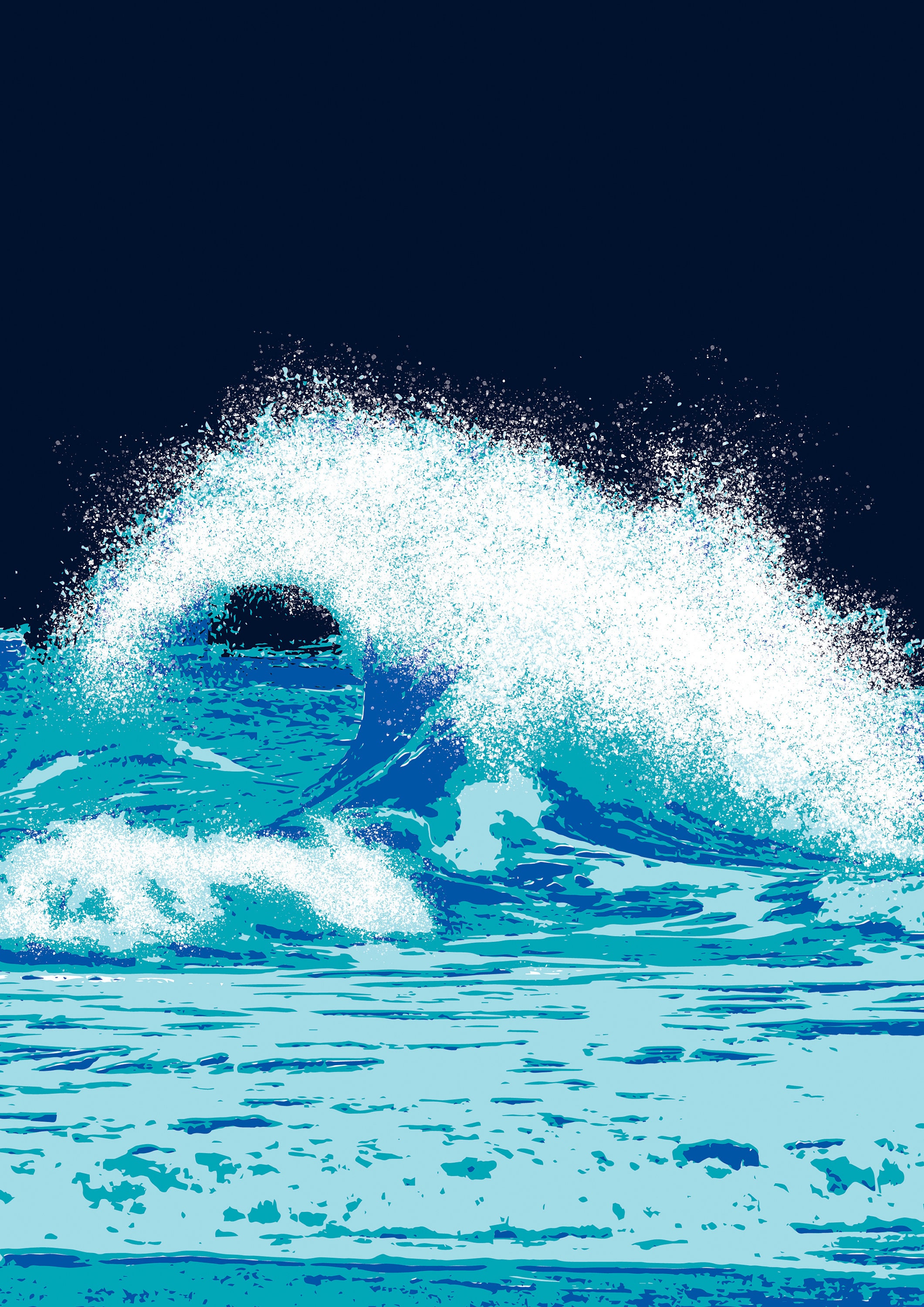 Cartoon Crashing Waves