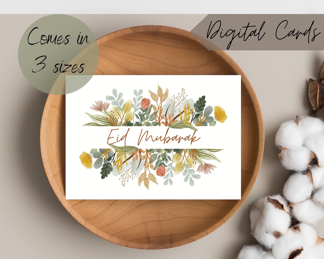Buy Printable Eid Mubarak Card Digital Ramadan Folded Card Floral Eid ...