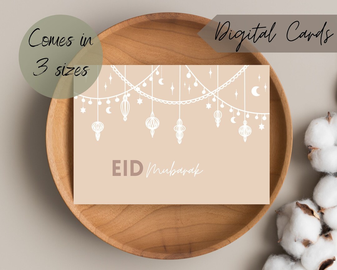 Digital Eid Mubarak Greeting Card, Printable Ramadan Greeting Card ...
