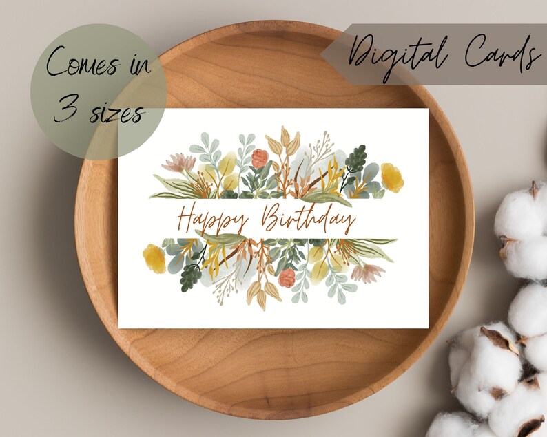 Happy Birthday Digital Printable Greeting Card Printable - Etsy