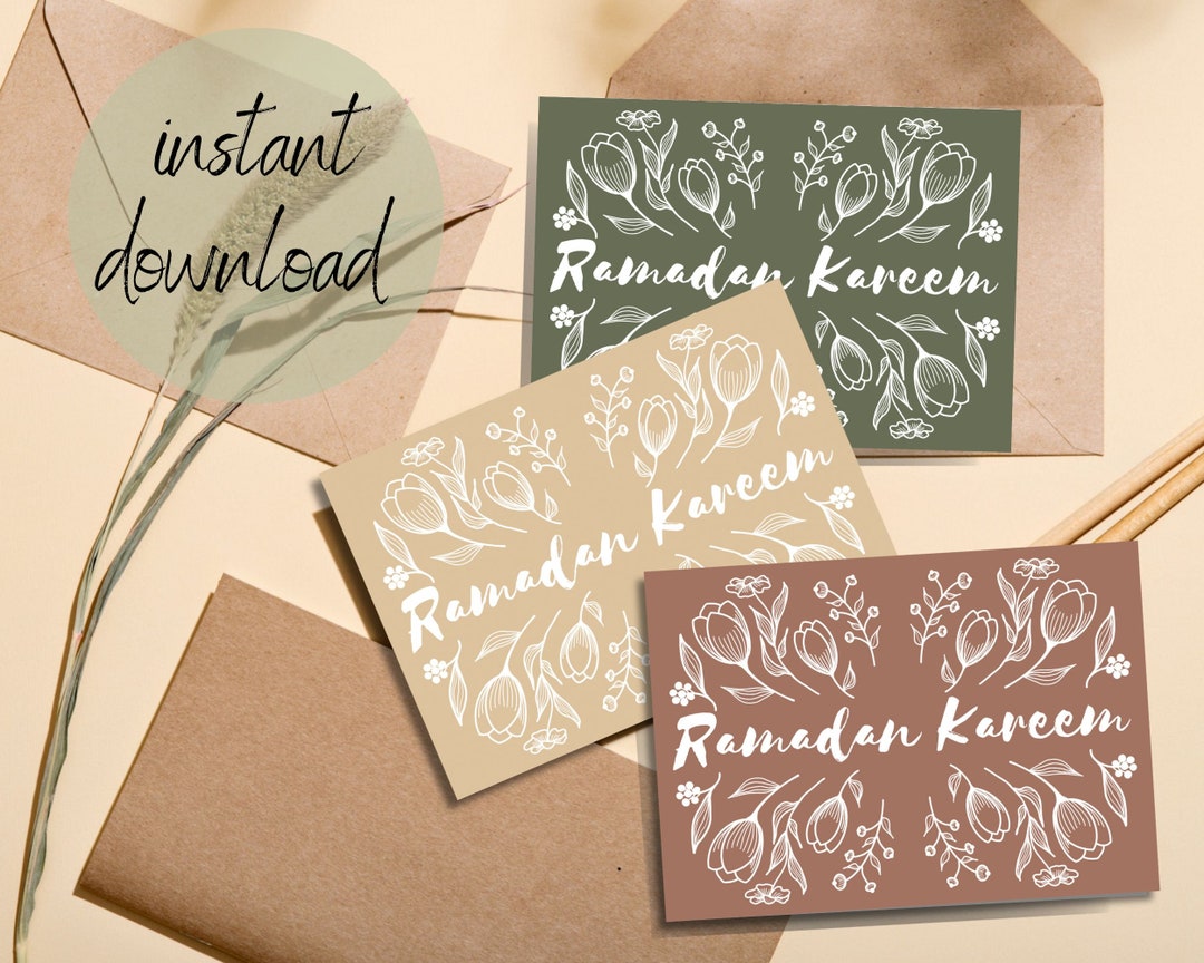 Printable Ramadan Kareem Cards Set of 3 Instant Download Ramadan ...
